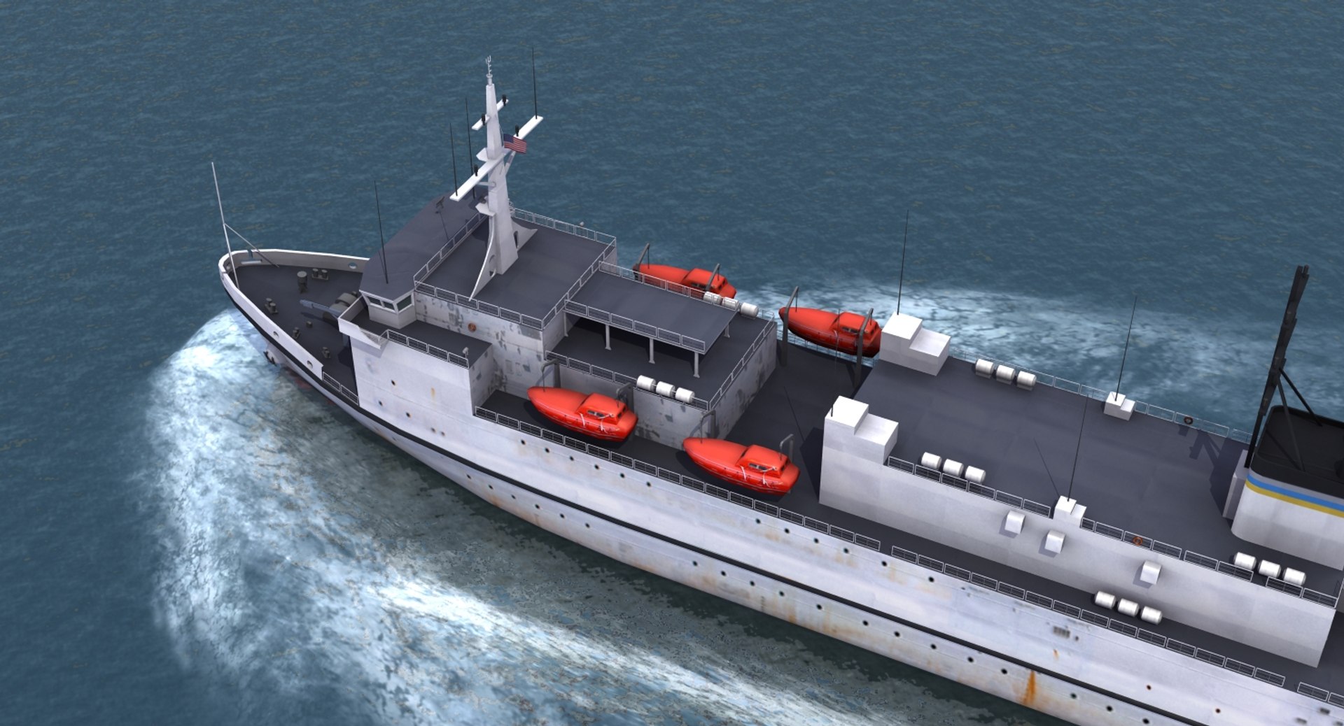 3d Model Usns Waters T-ags-45 Ship