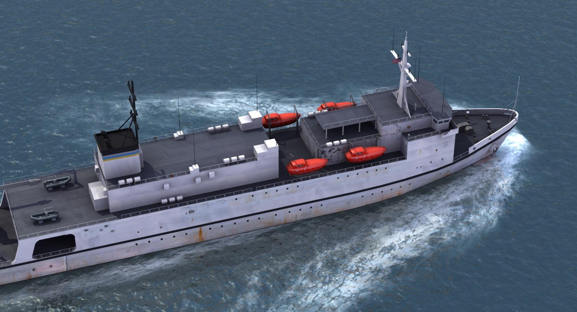 3d Model Usns Waters T-ags-45 Ship