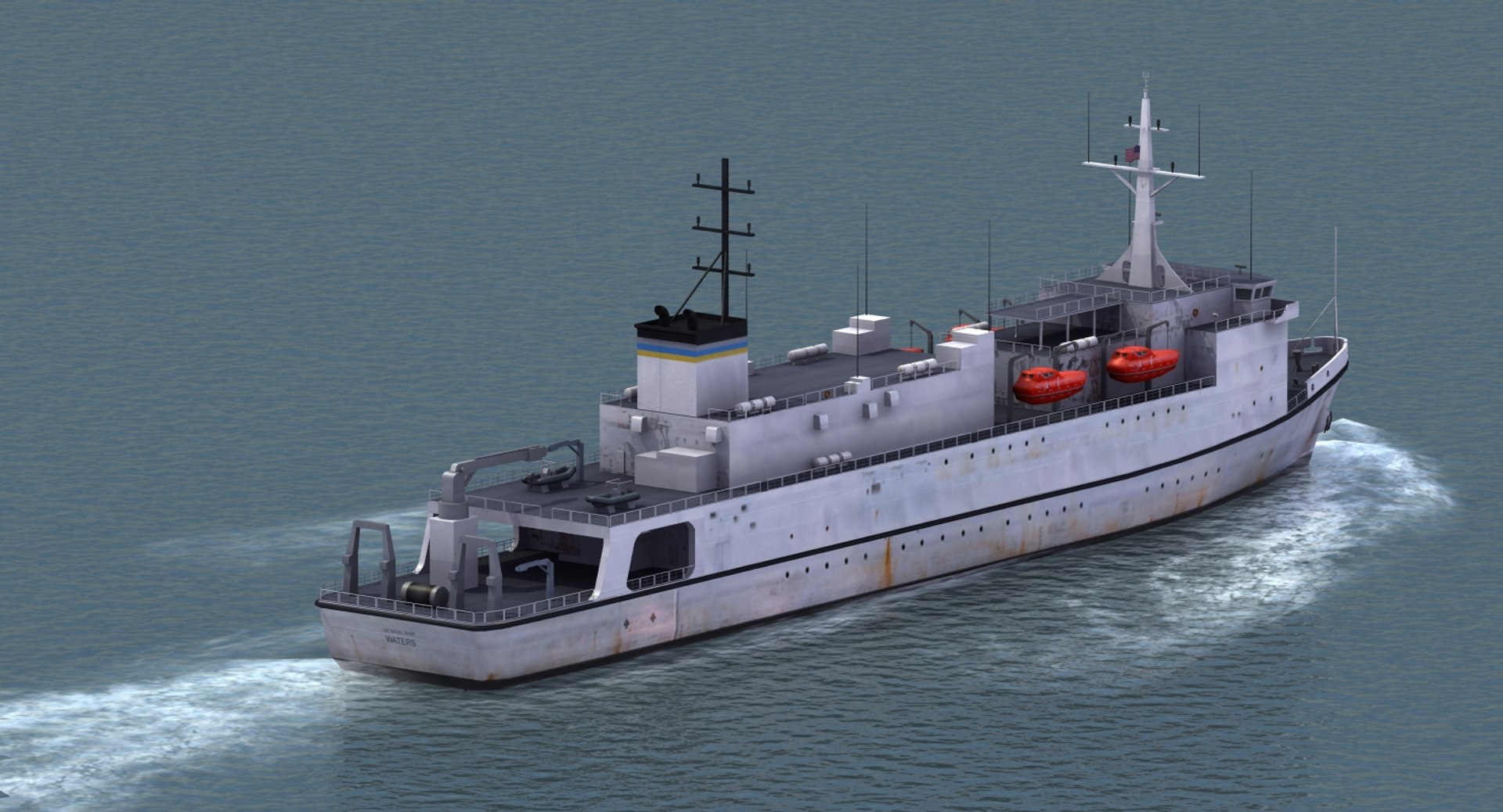 3d Model Usns Waters T-ags-45 Ship
