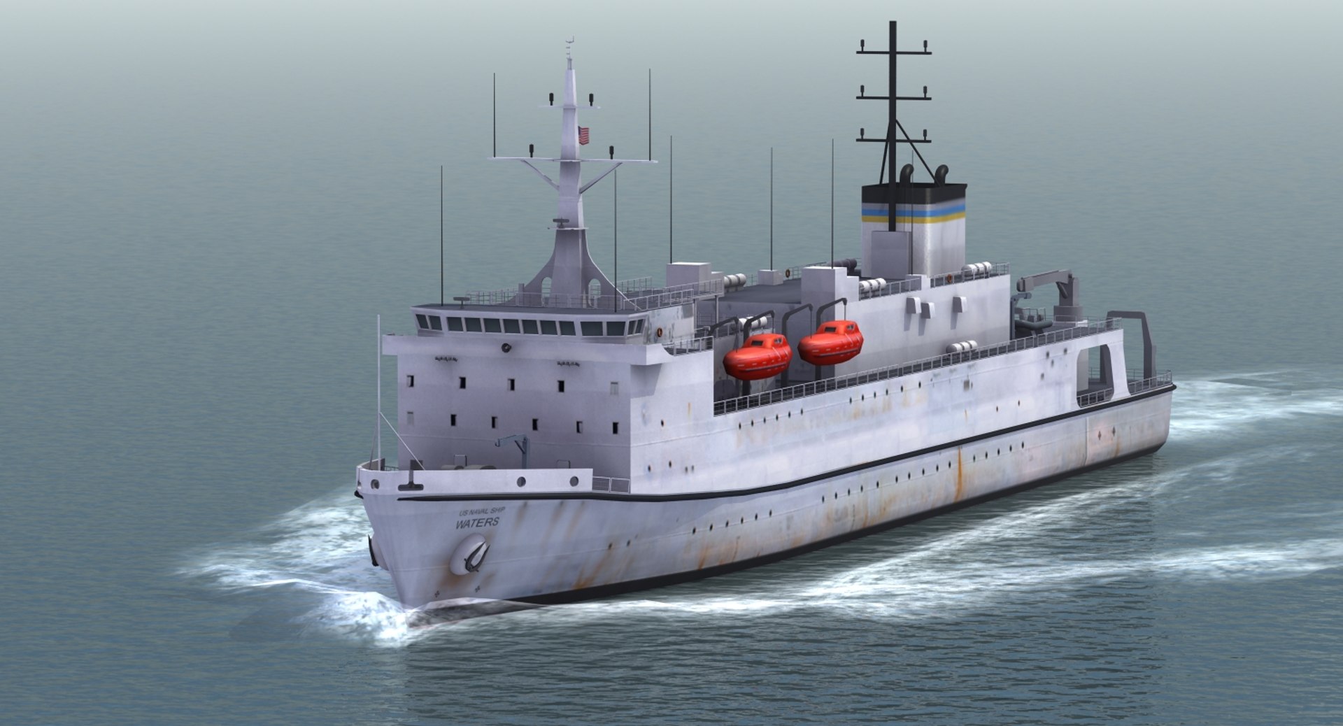 3d Model Usns Waters T-ags-45 Ship