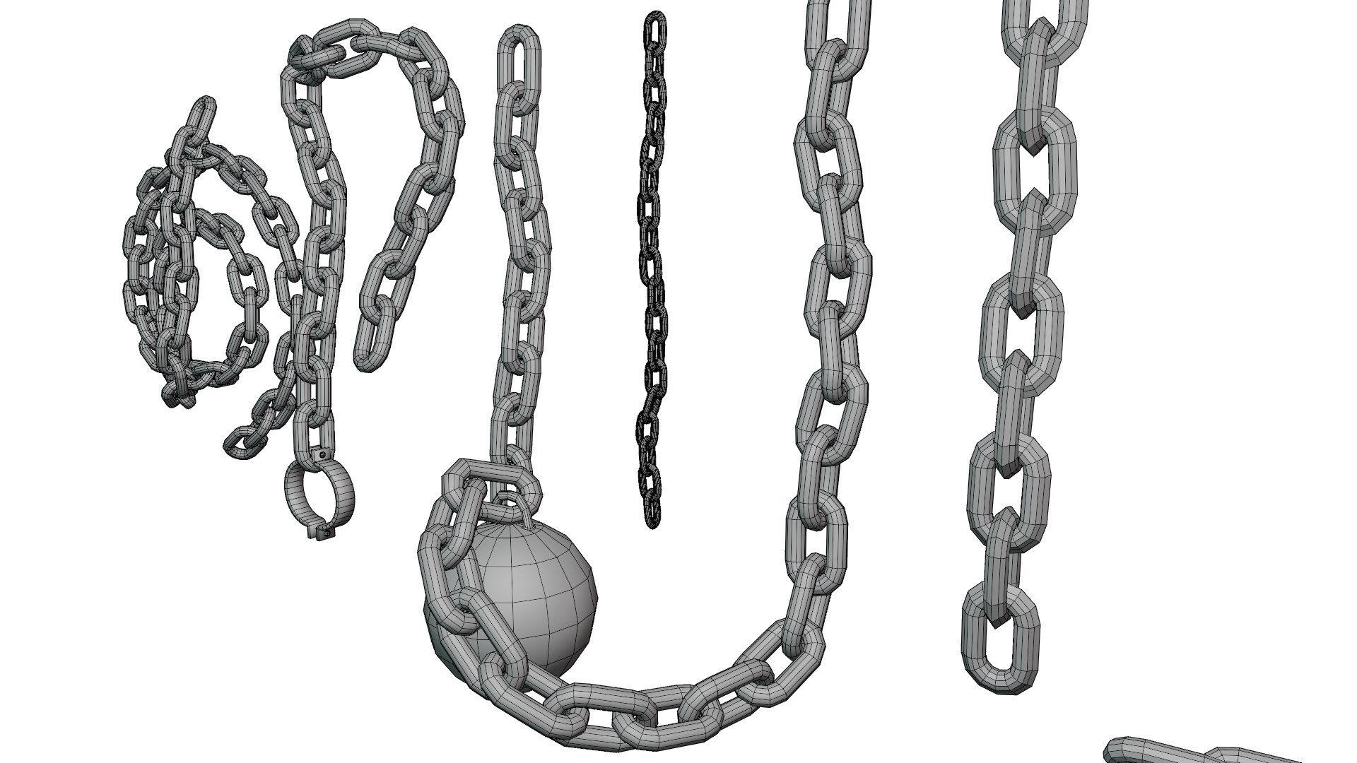 Pack Of 7 Realistic Chains 3D - TurboSquid 2112085