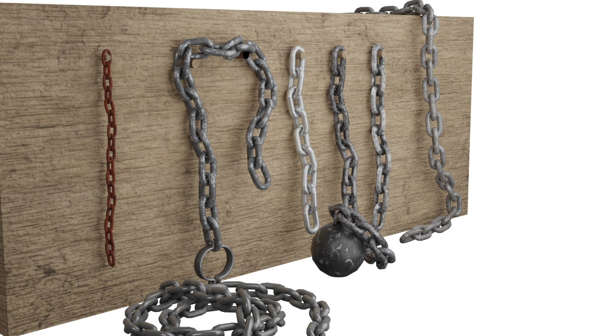 Pack Of 7 Realistic Chains 3D - TurboSquid 2112085
