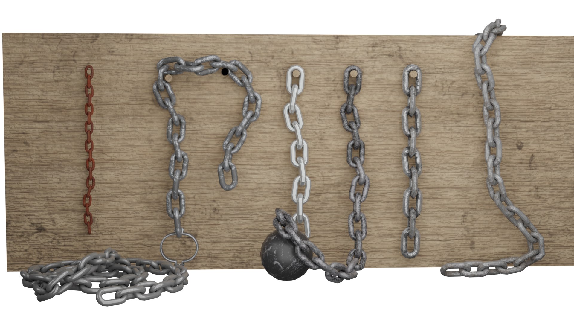 Pack Of 7 Realistic Chains 3D - TurboSquid 2112085