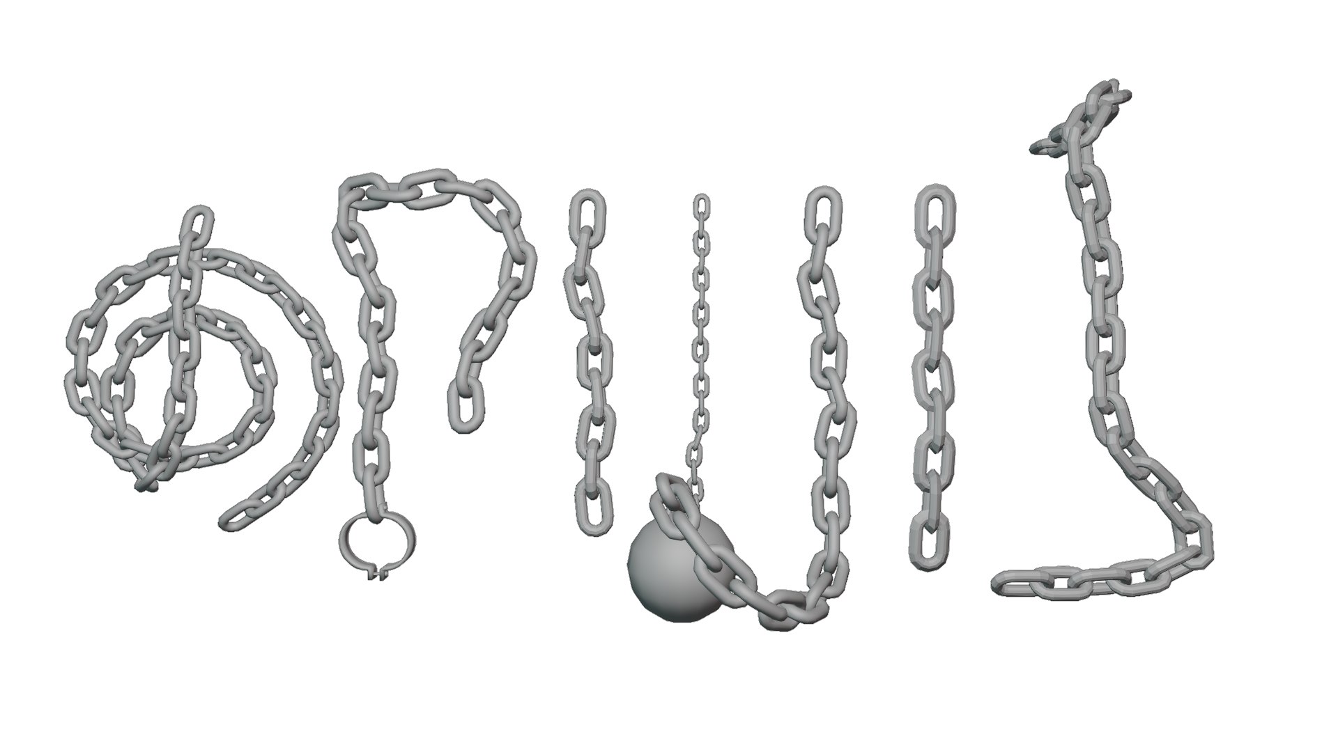 Pack Of 7 Realistic Chains 3D - TurboSquid 2112085