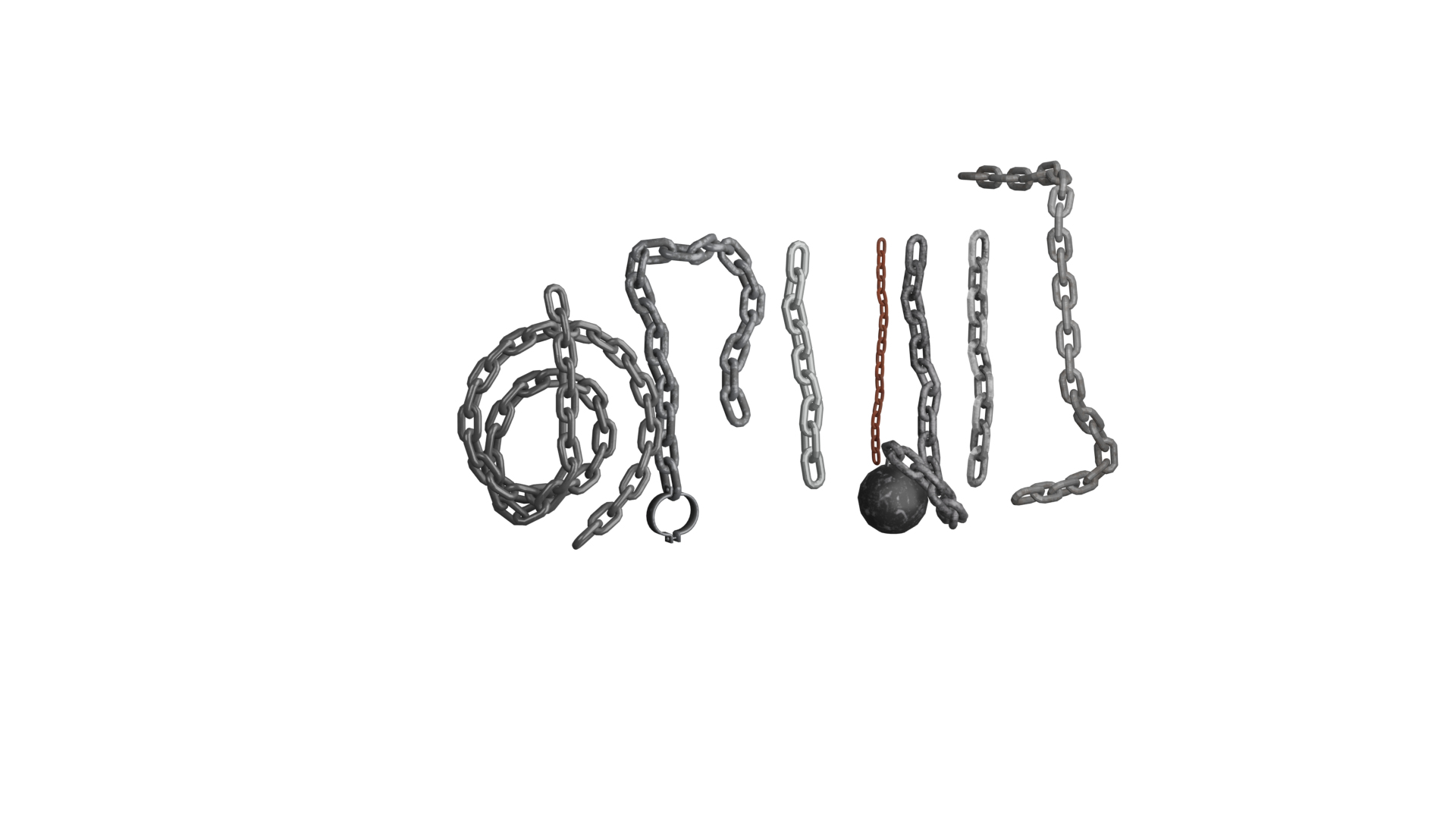 Pack Of 7 Realistic Chains 3D - TurboSquid 2112085