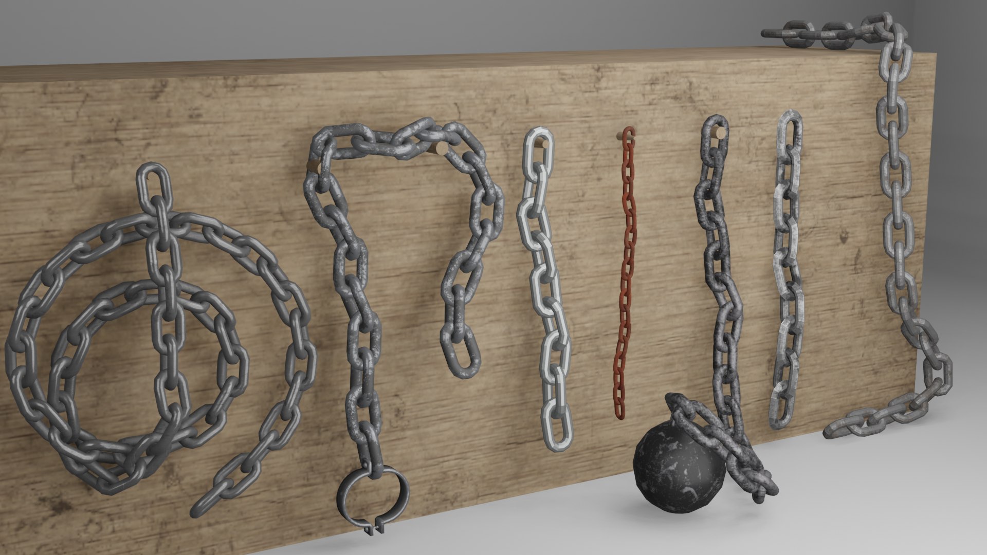 Pack Of 7 Realistic Chains 3D - TurboSquid 2112085