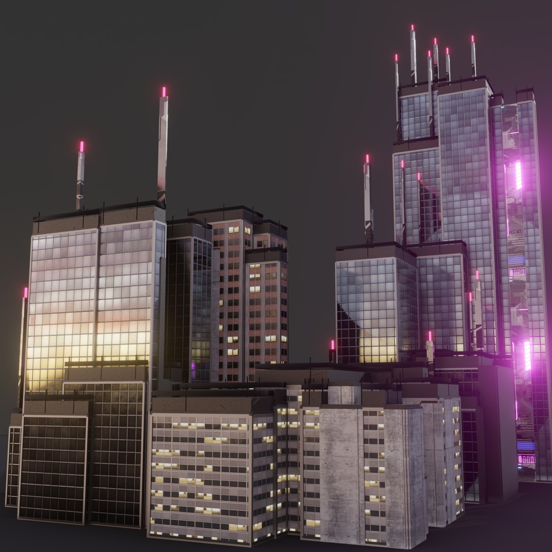Blender Procedural CyberPunk Building Generator Low-poly 3D Model 3D Model - TurboSquid 2118529