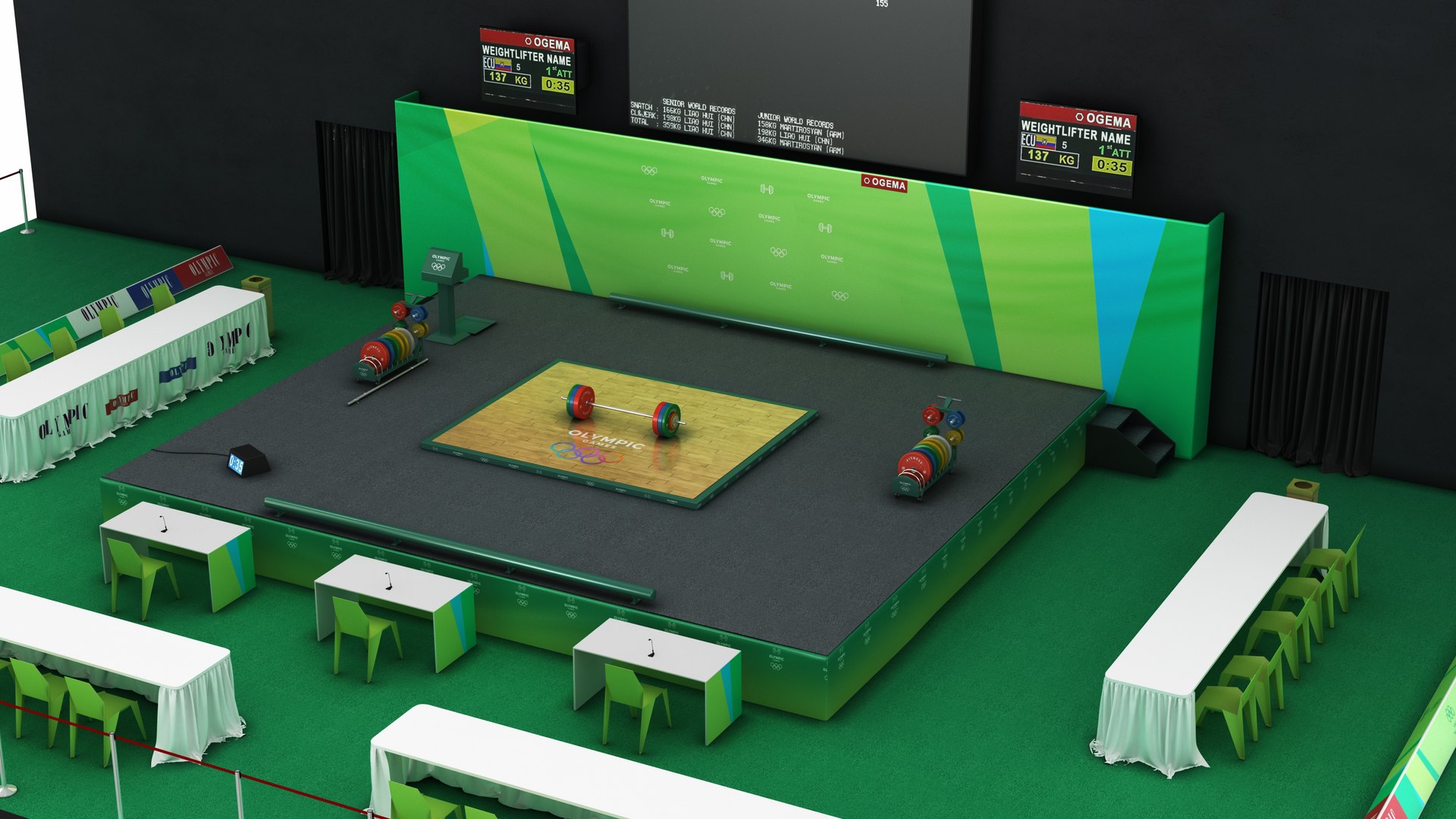 Weightlifting Scene And Training Arena 3D Model - TurboSquid 1856379