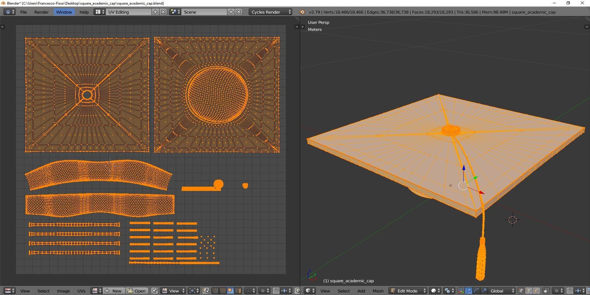 Square Academic Cap 3D Model - TurboSquid 1419022