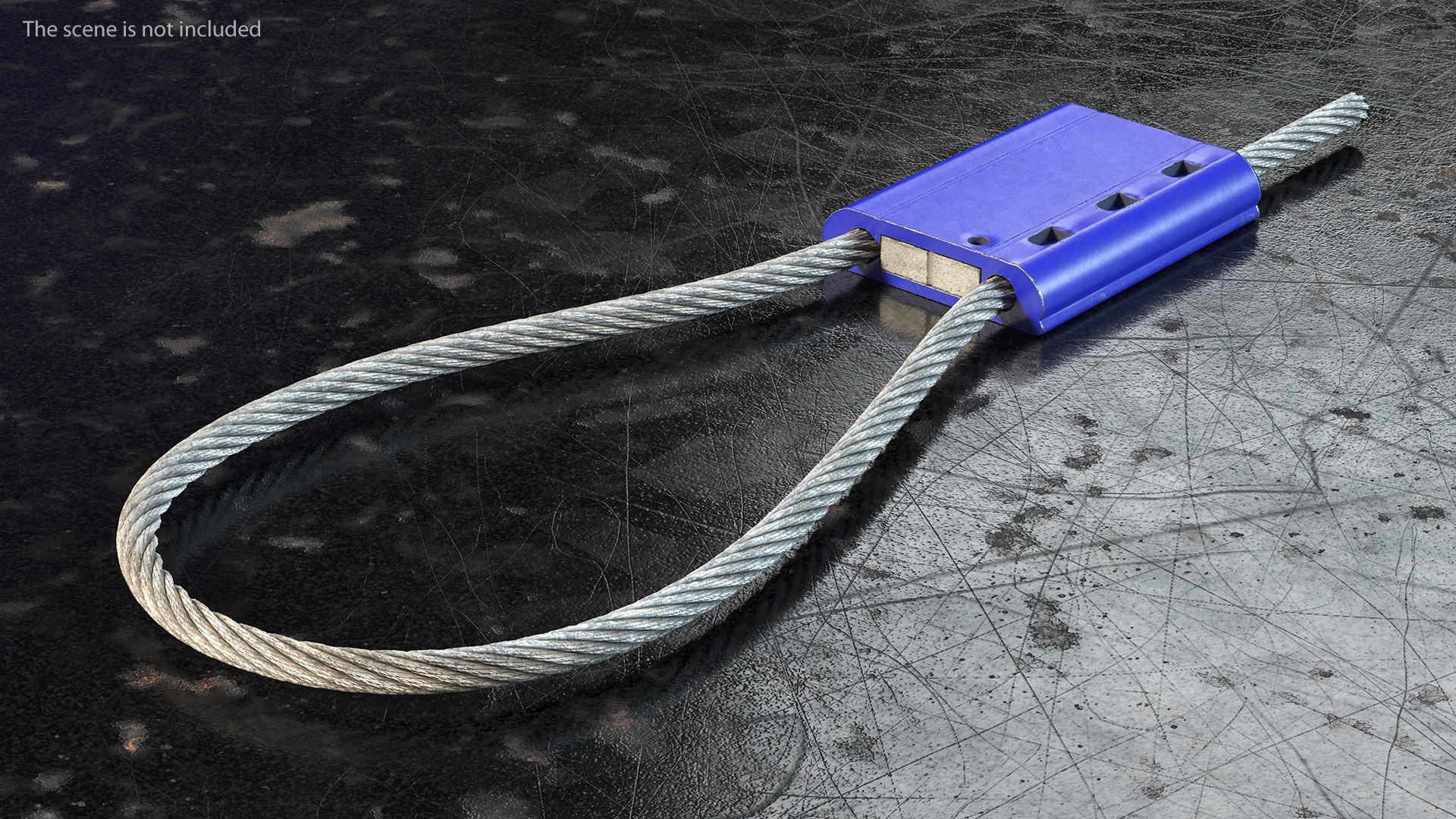 3D Blue Tight Steel Cable Seal Loop - TurboSquid 2049518