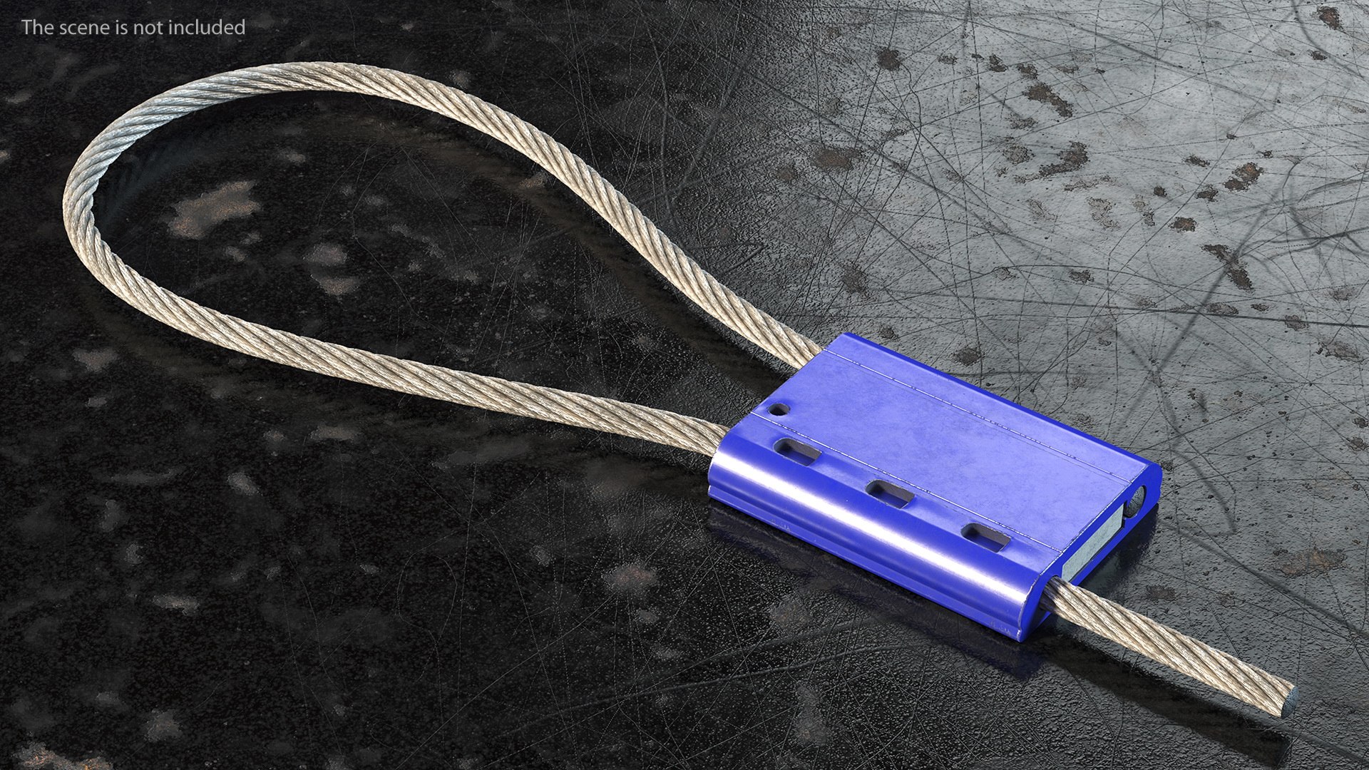 3D Blue Tight Steel Cable Seal Loop - TurboSquid 2049518