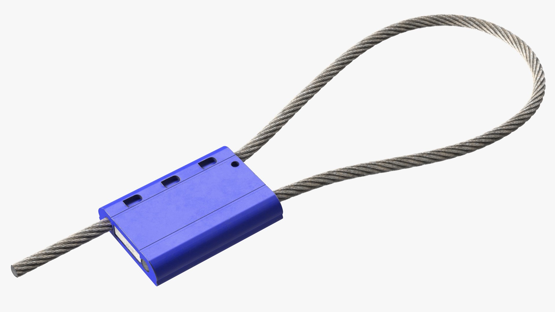 3D Blue Tight Steel Cable Seal Loop - TurboSquid 2049518