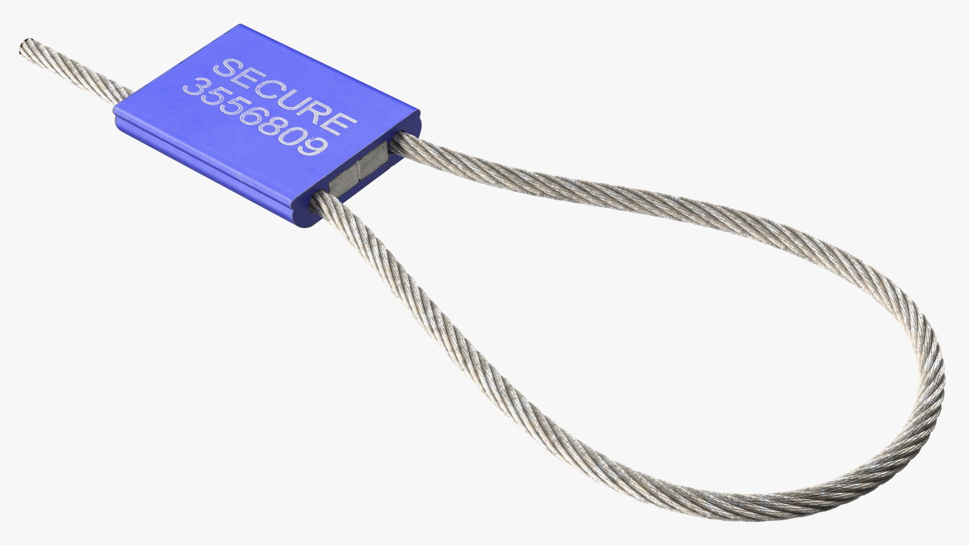 3D Blue Tight Steel Cable Seal Loop - TurboSquid 2049518