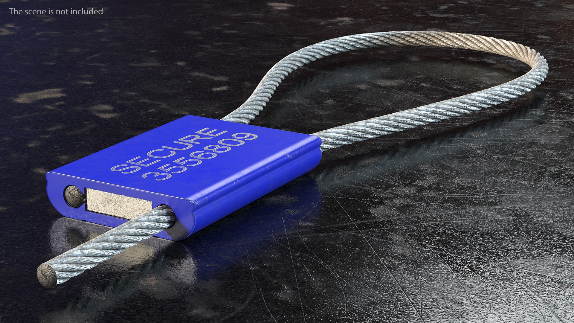 3D Blue Tight Steel Cable Seal Loop - TurboSquid 2049518