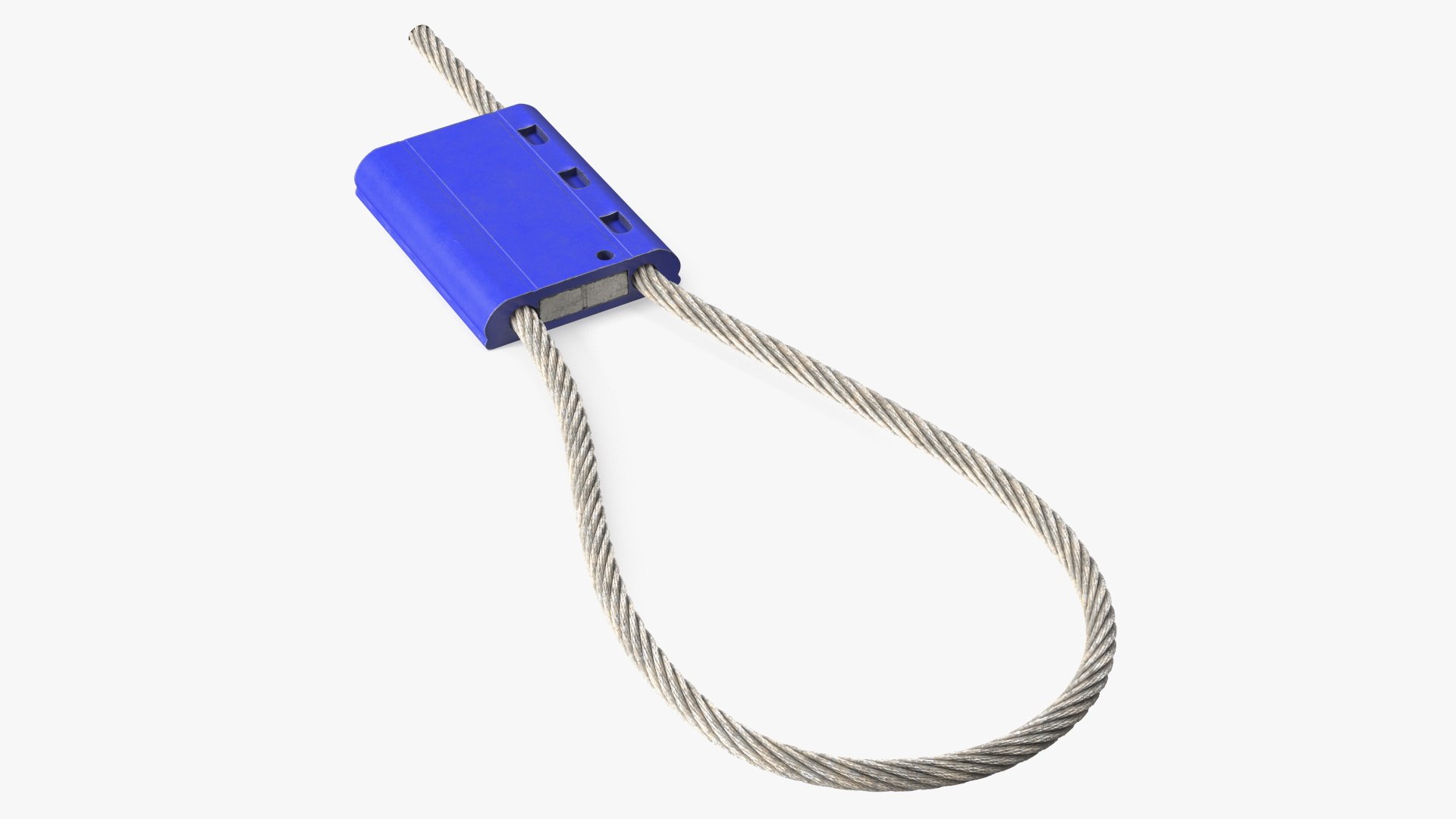 3D Blue Tight Steel Cable Seal Loop - TurboSquid 2049518