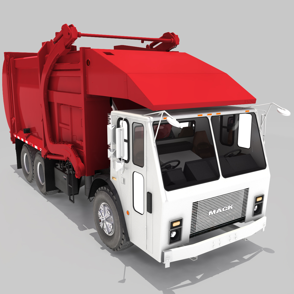 3d model realistic garbage truck 2