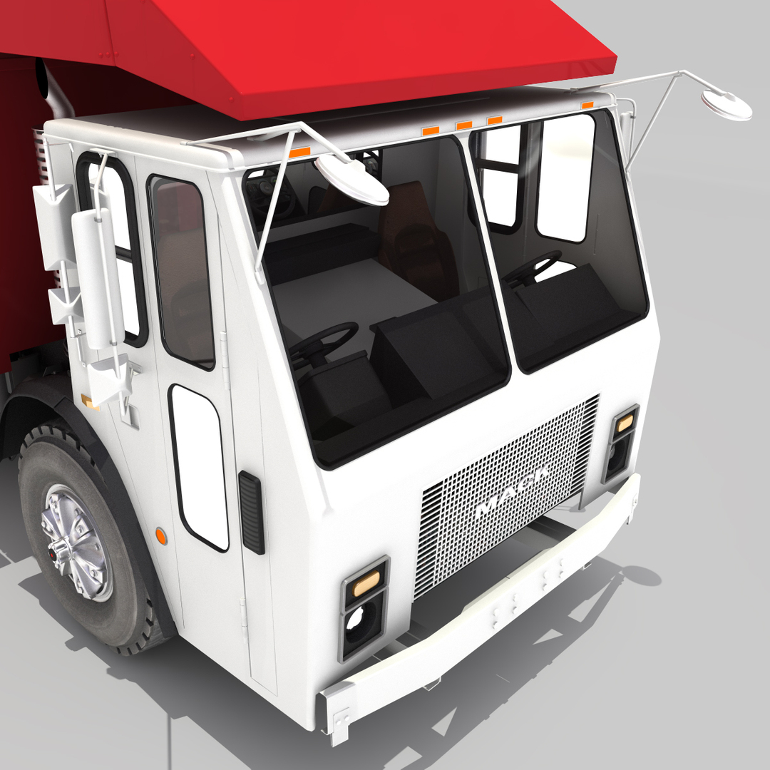 3d model realistic garbage truck 2