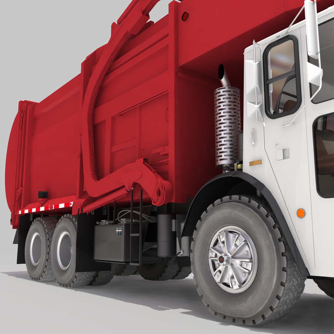 3d model realistic garbage truck 2