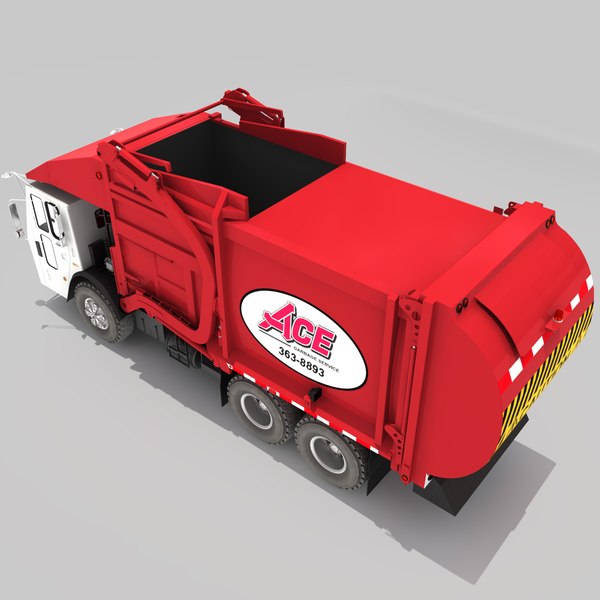 3d model realistic garbage truck 2