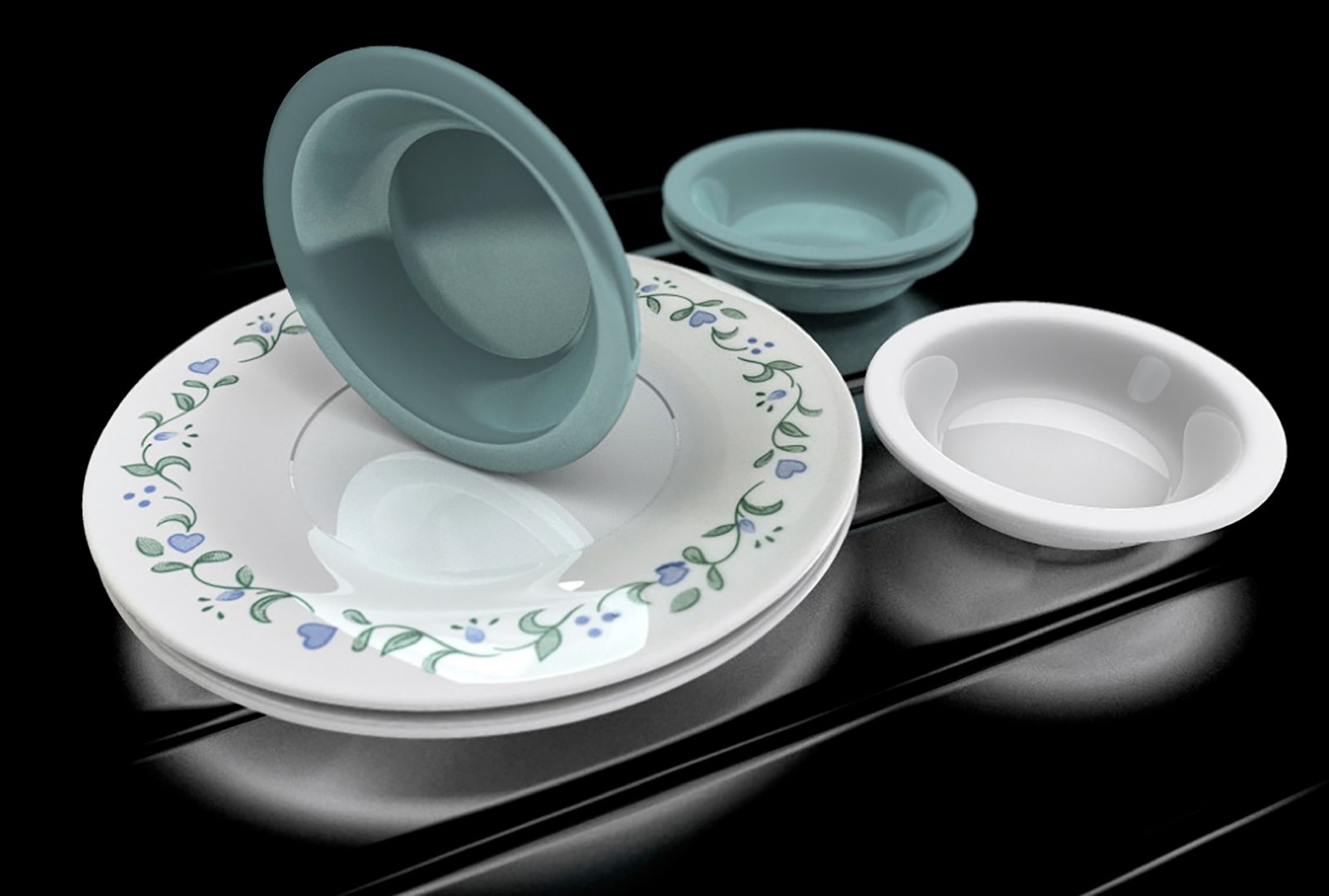 Plate With Bowls 3D Model - TurboSquid 2030527