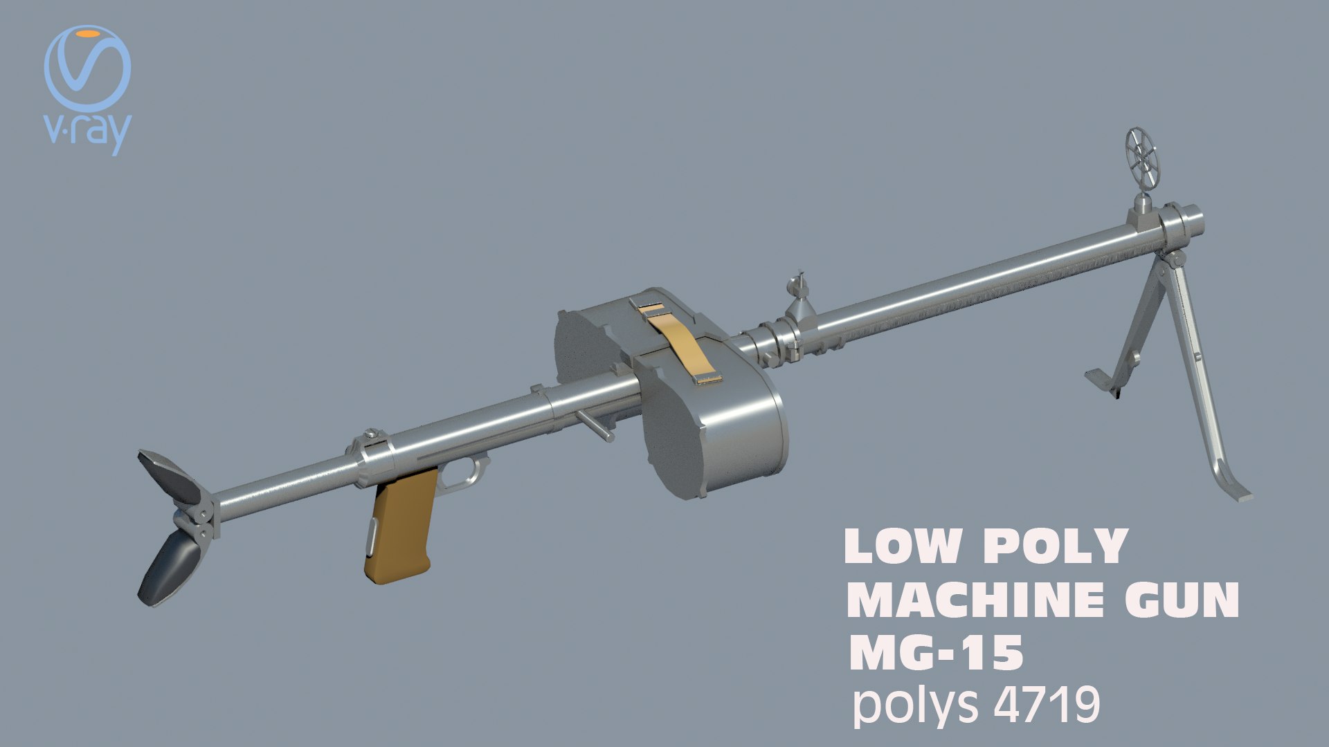 Machine Gun MG-15 3D - TurboSquid 1744301