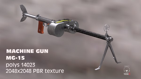 Machine gun MG-15 3D - TurboSquid 1744301