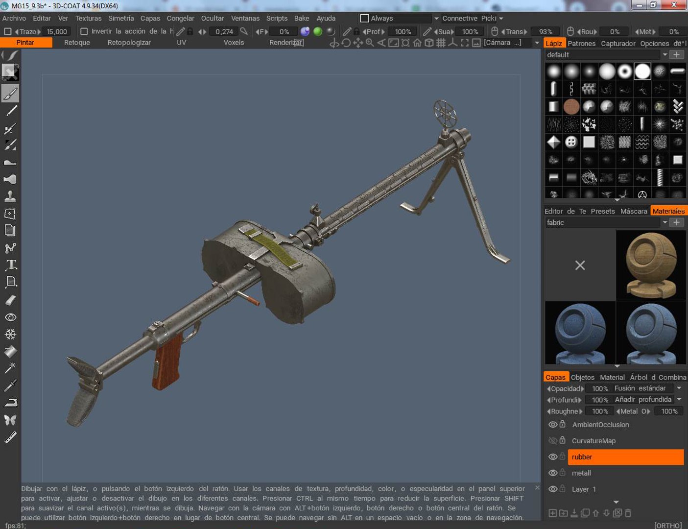 Machine Gun MG-15 3D - TurboSquid 1744301