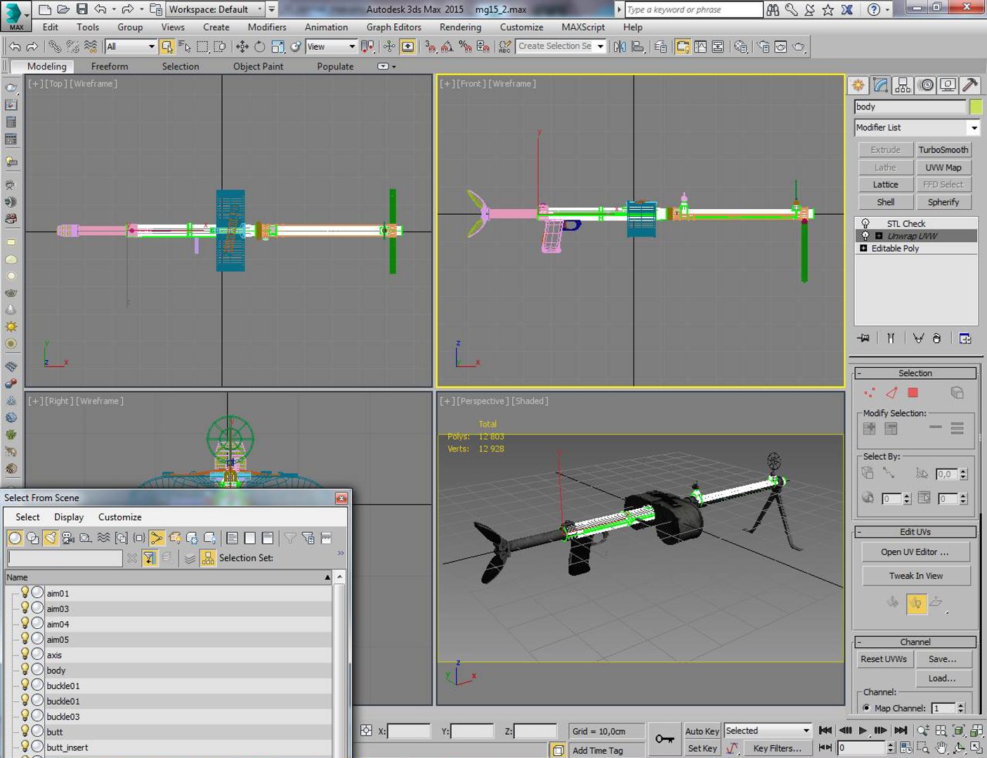 Machine Gun MG-15 3D - TurboSquid 1744301