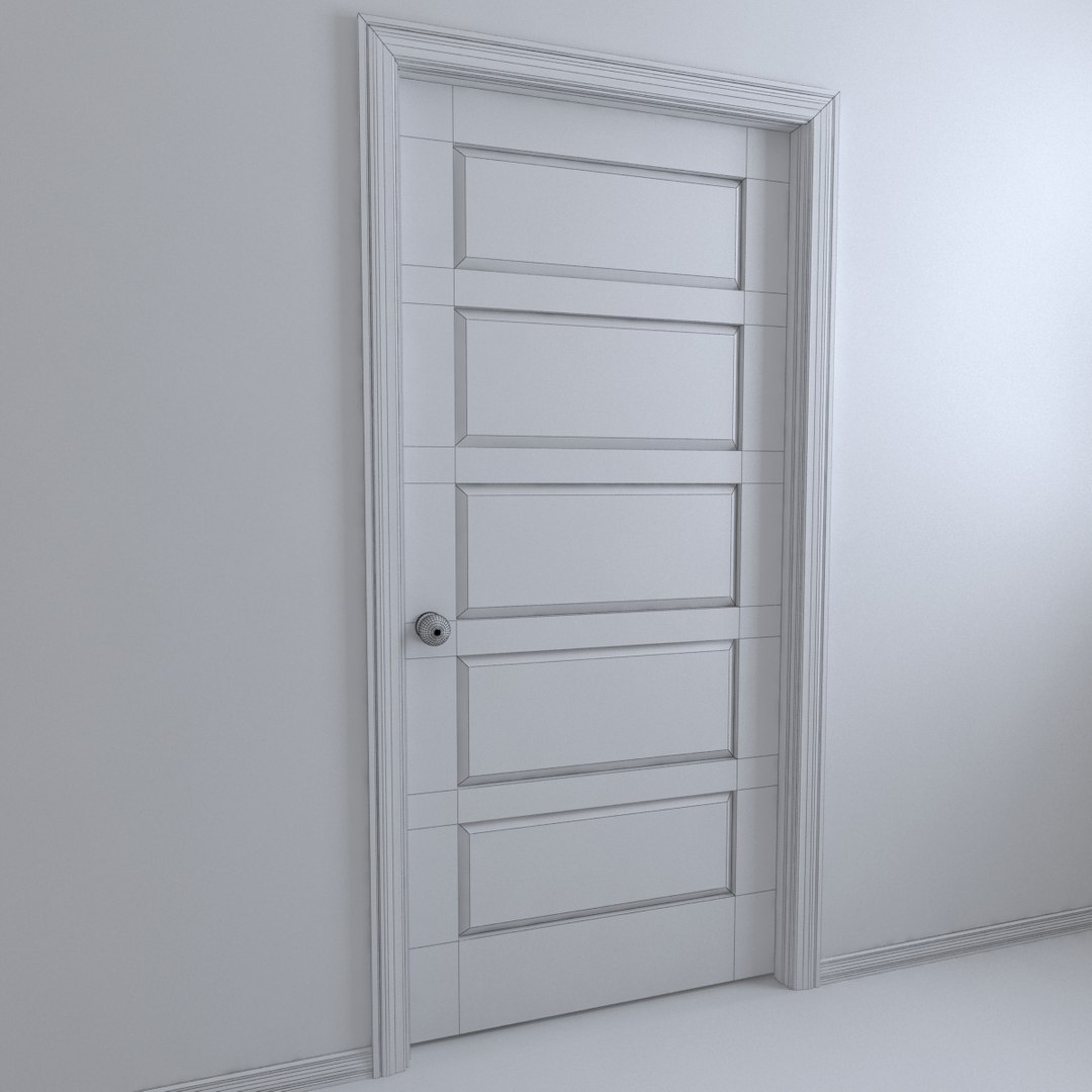 interior door - 5-panel c4d
