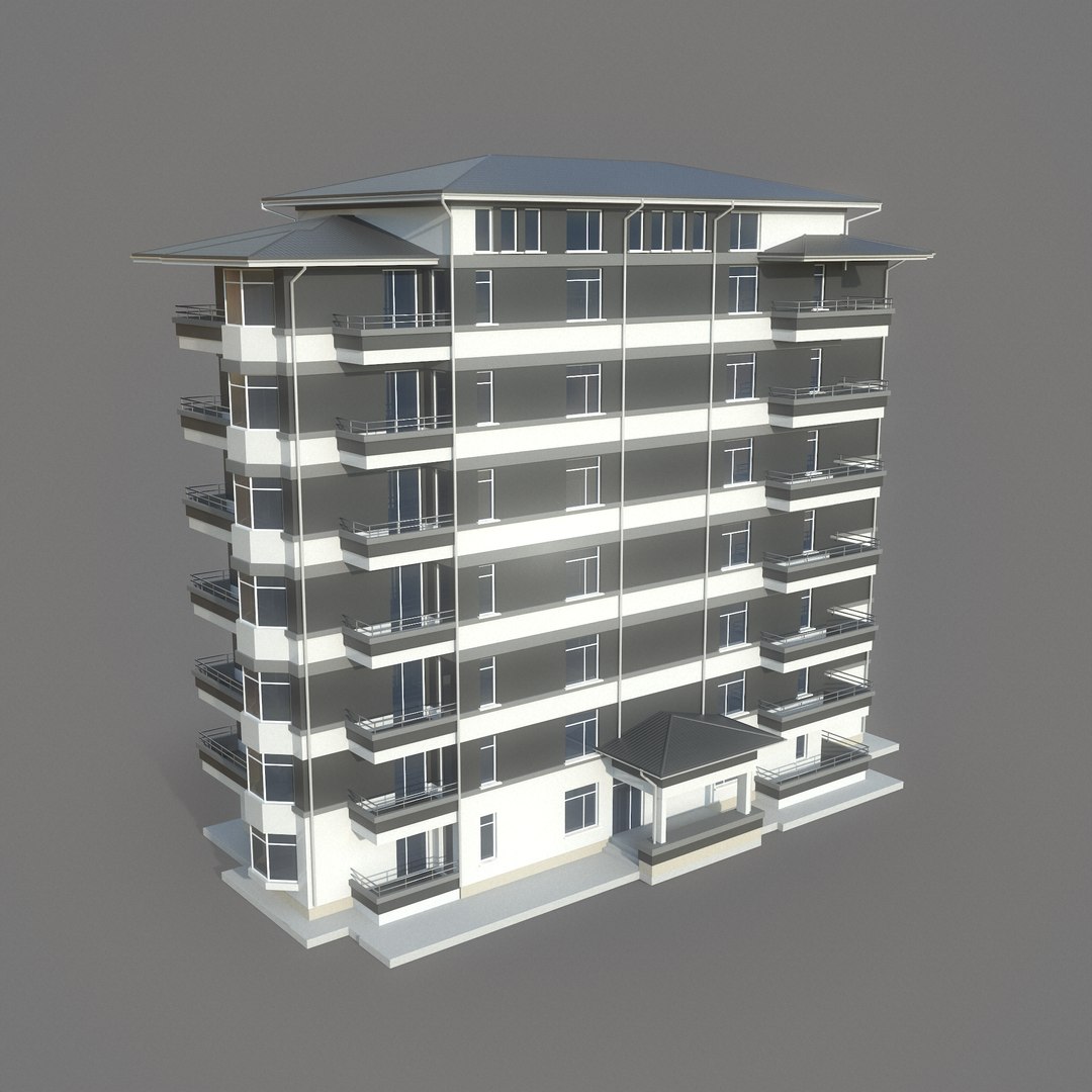 Residential Apartment Building 2 3D Model - TurboSquid 2011951