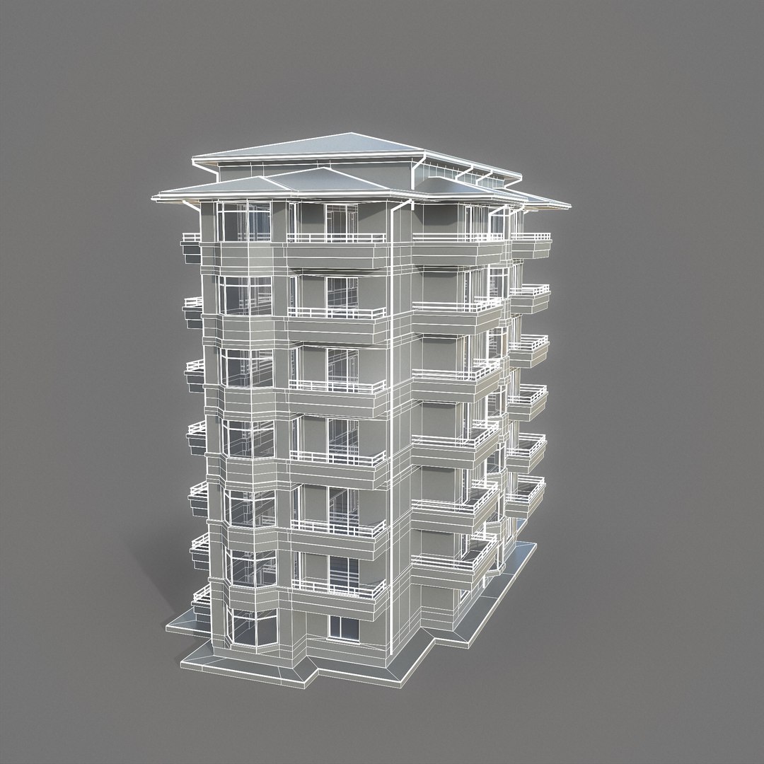 Residential Apartment Building 2 3D Model - TurboSquid 2011951
