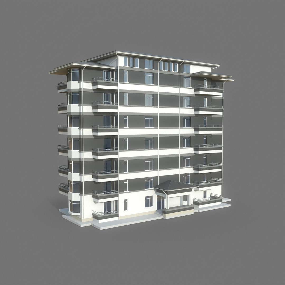 Residential Apartment Building 2 3D Model - TurboSquid 2011951