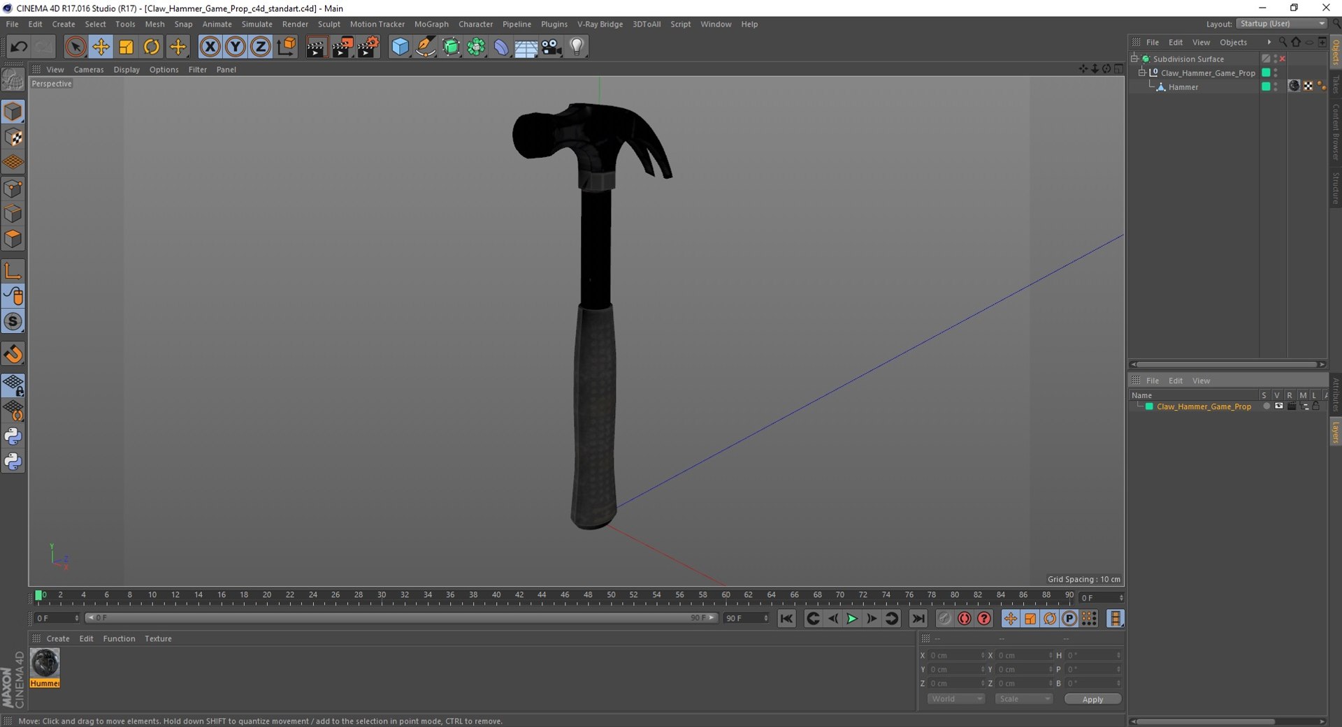 3D Claw Hammer Game Prop - TurboSquid 2123863