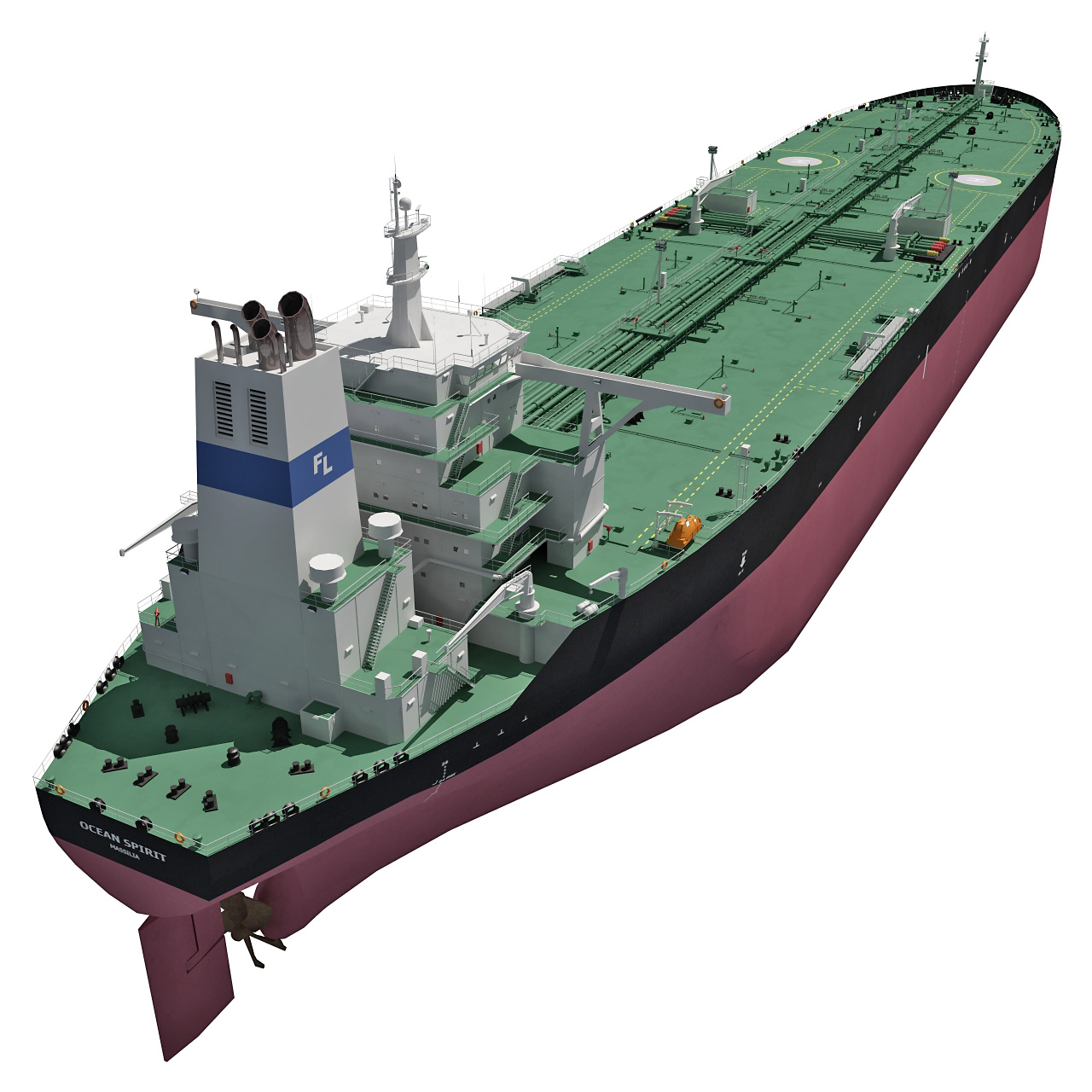 oil tanker ship 3d model