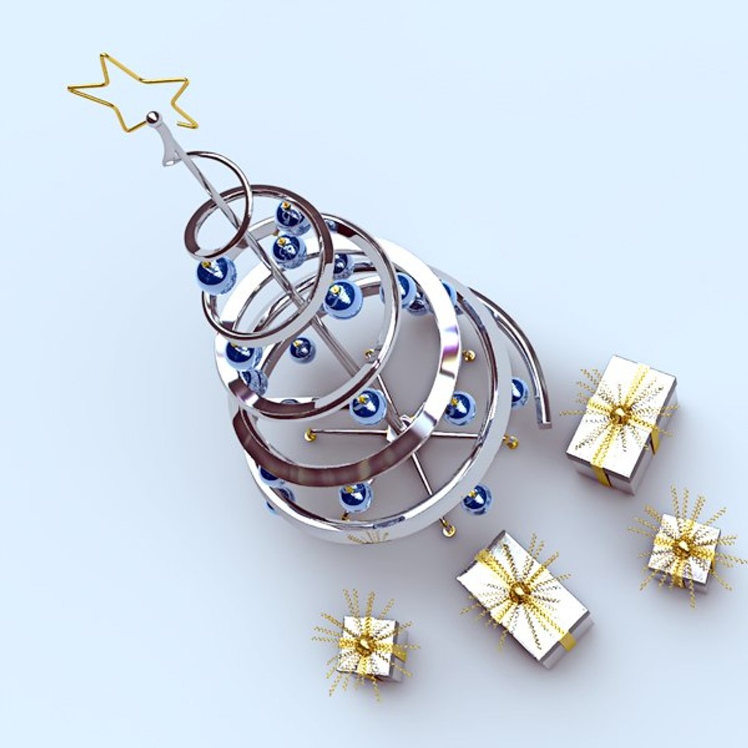 3d design christmas tree metal