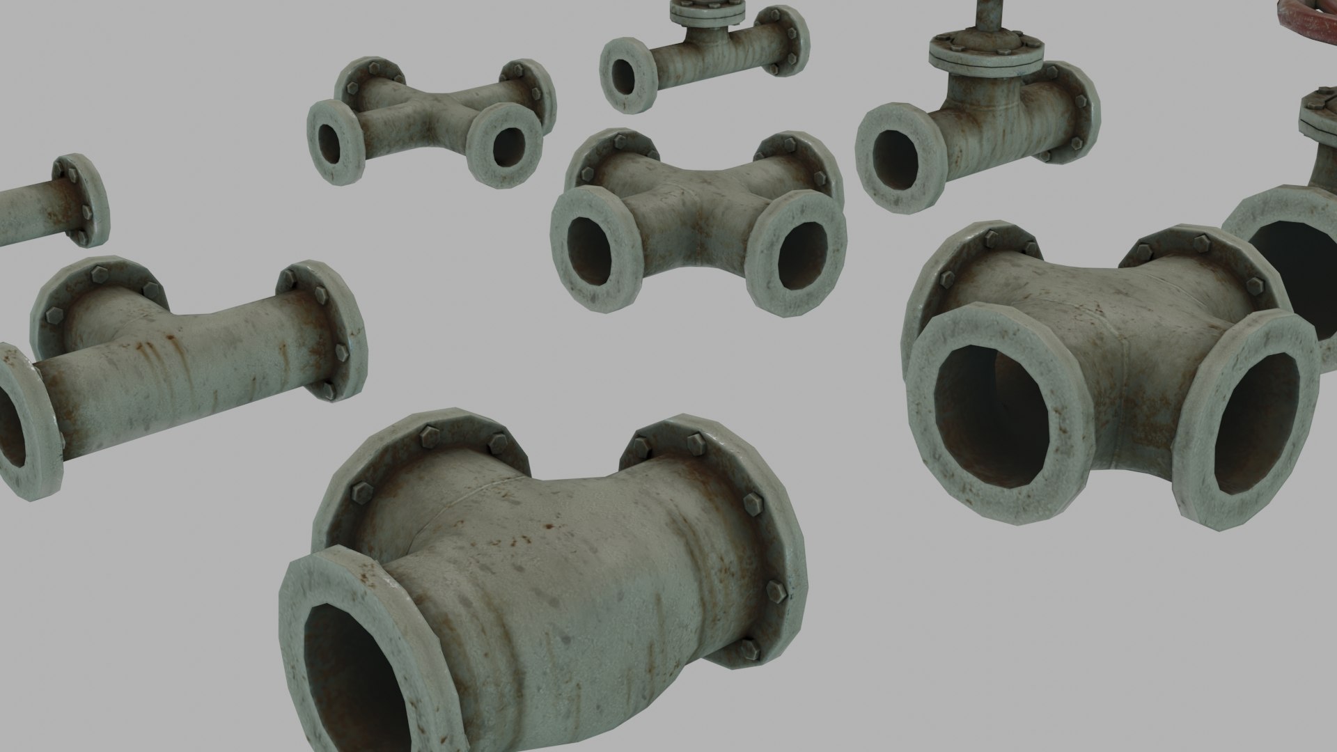 Modular pipes pbr 3D model - TurboSquid 1630292