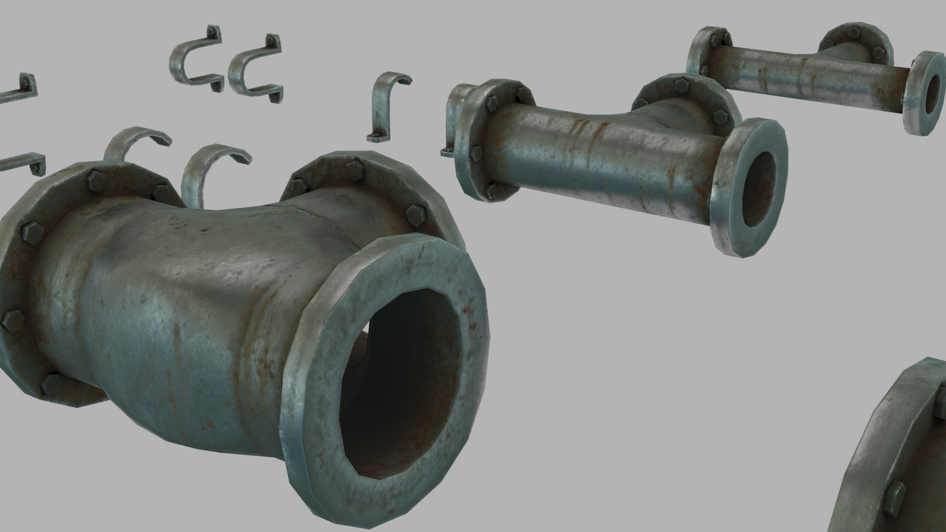 Modular pipes pbr 3D model - TurboSquid 1630292