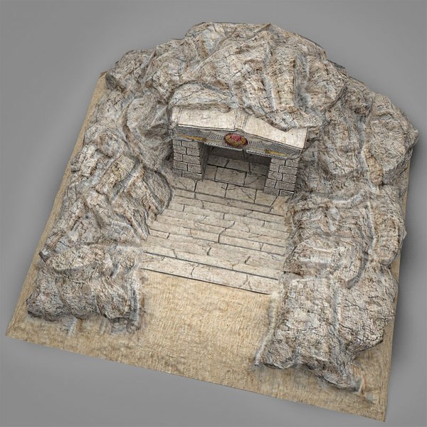3d cave-entrance cave entrance model