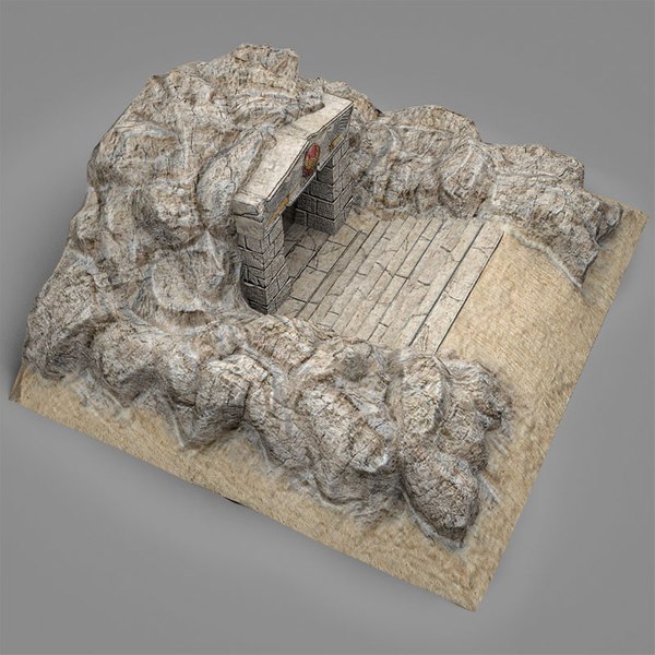 3d cave-entrance cave entrance model