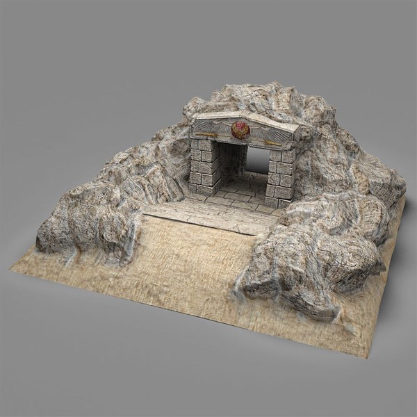 3d cave-entrance cave entrance model
