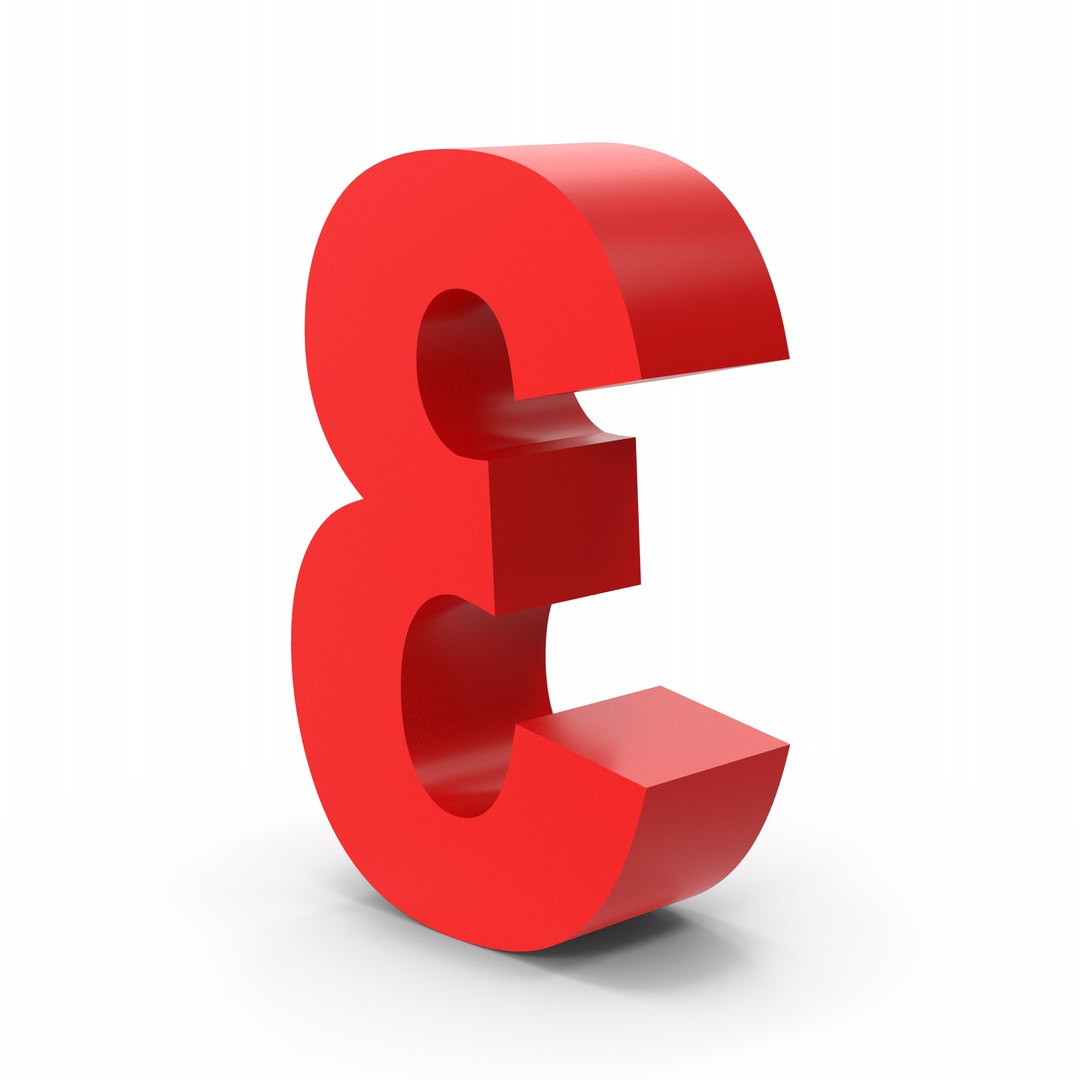 Red Number 3 3D - TurboSquid 2241937