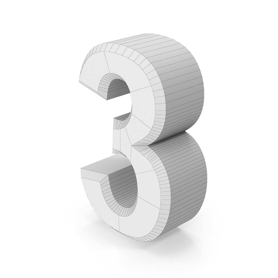 Red Number 3 3D - TurboSquid 2241937