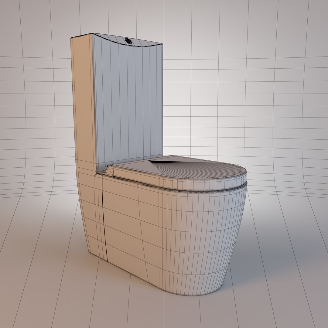 3d Model Of White Acrylic Toilet Bowl