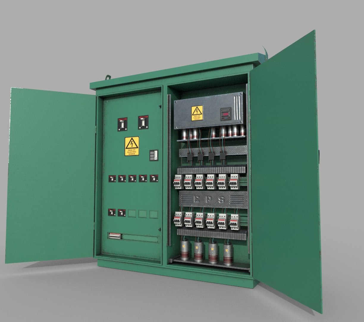 3D Electric Fuse Box Green - TurboSquid 1735349