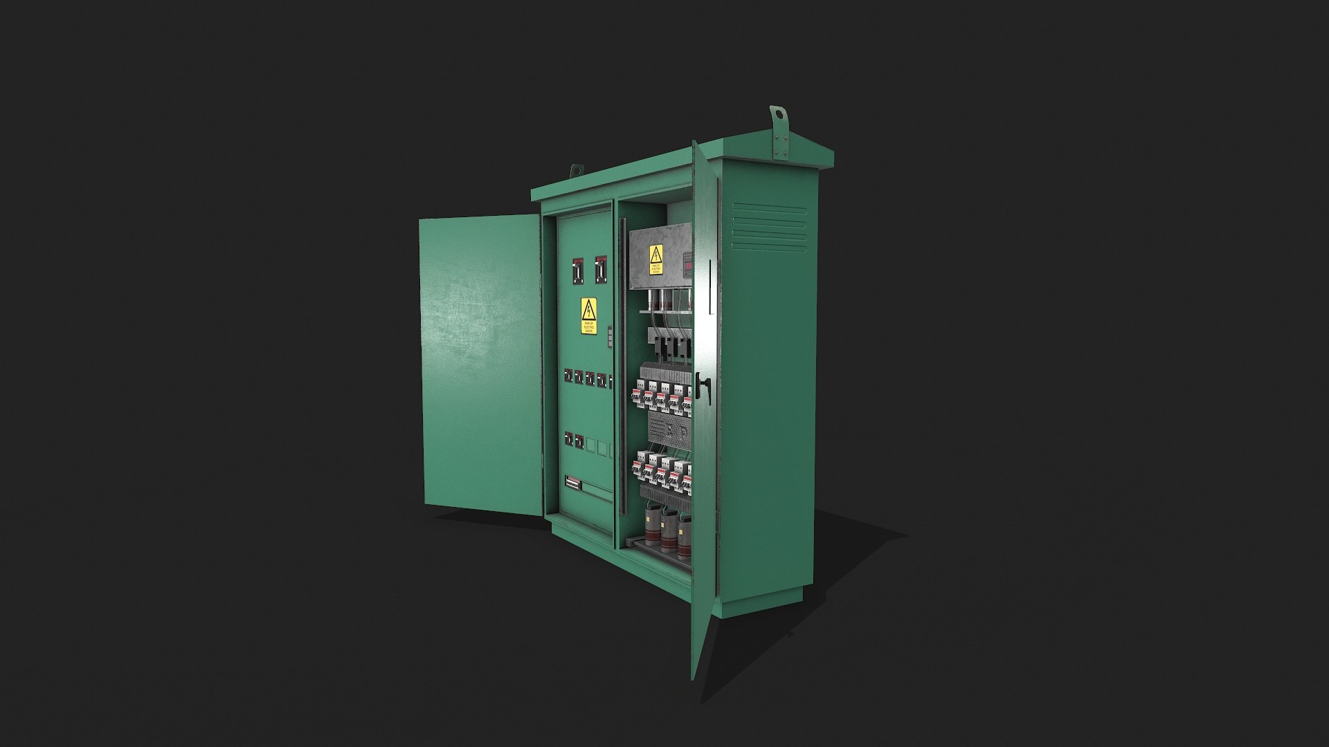 3D Electric Fuse Box Green - TurboSquid 1735349