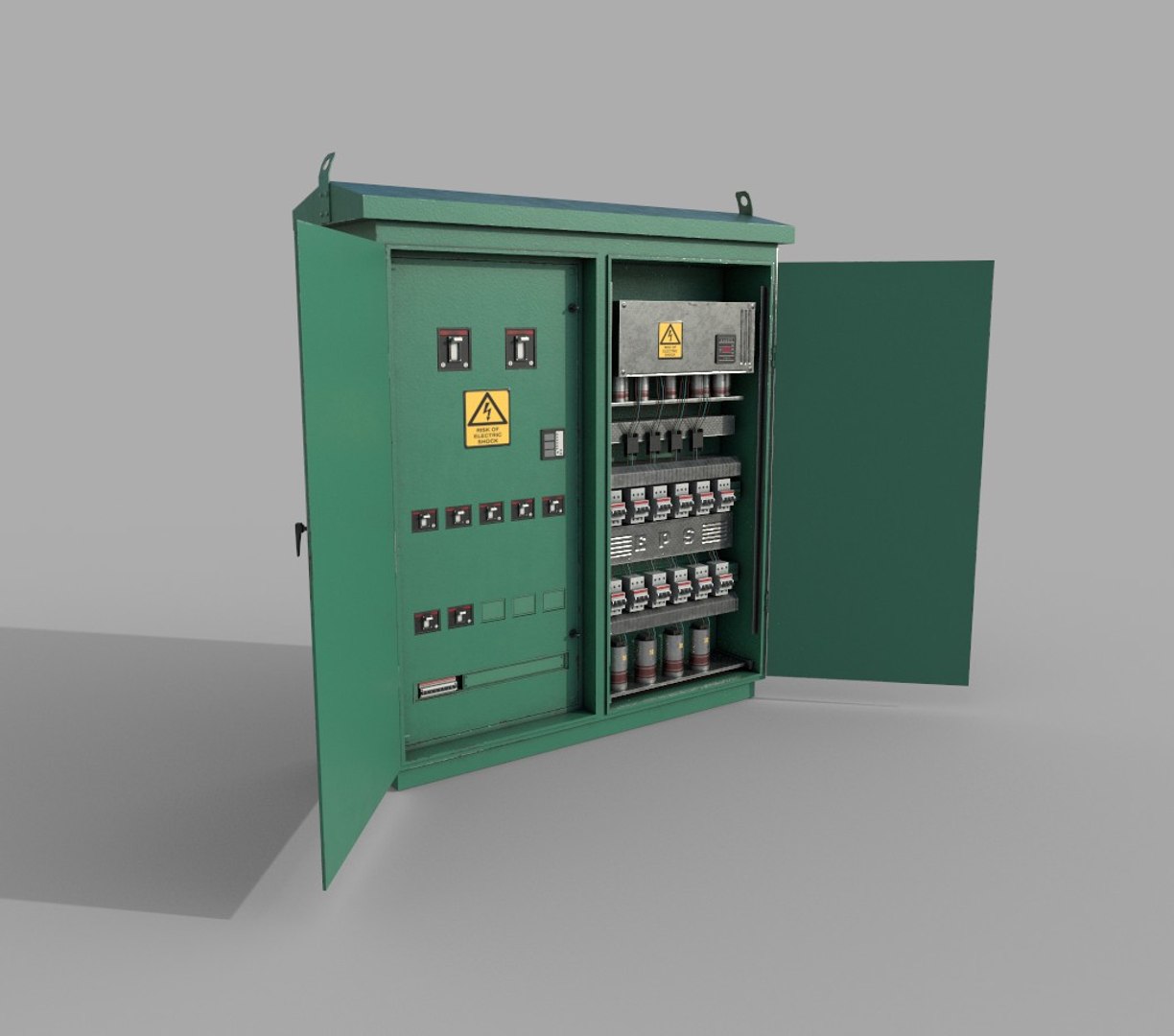 3D Electric Fuse Box Green - TurboSquid 1735349