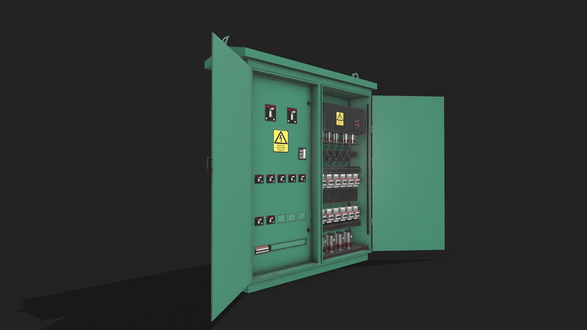 3D Electric Fuse Box Green - TurboSquid 1735349