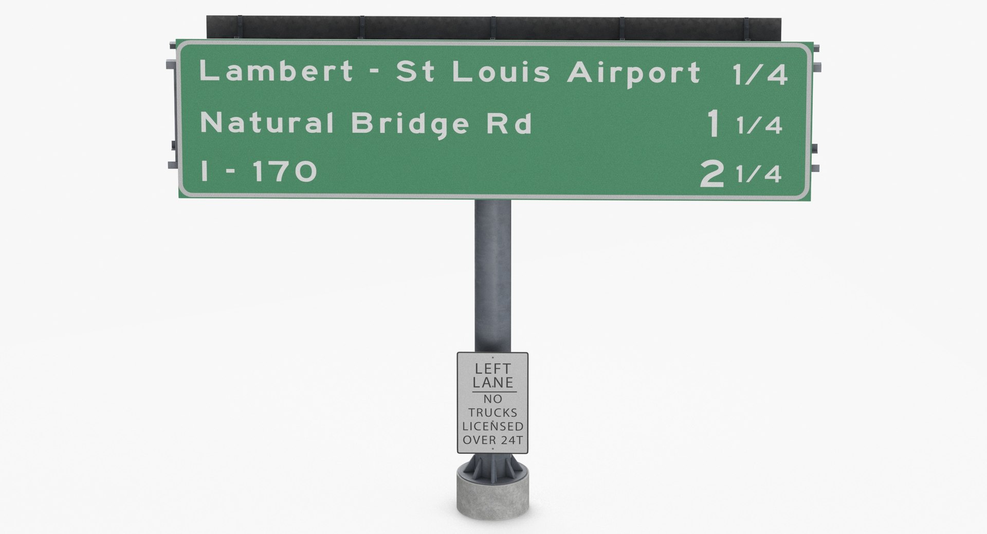 Green Direction Highway Signs 04 Blank and Labeled 3D model ...