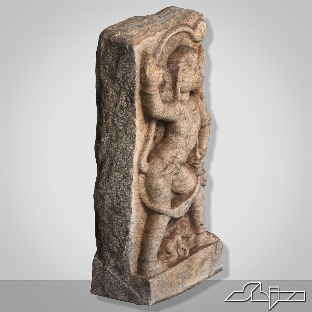 Hanuman Bas Relief Hampi 3d Max