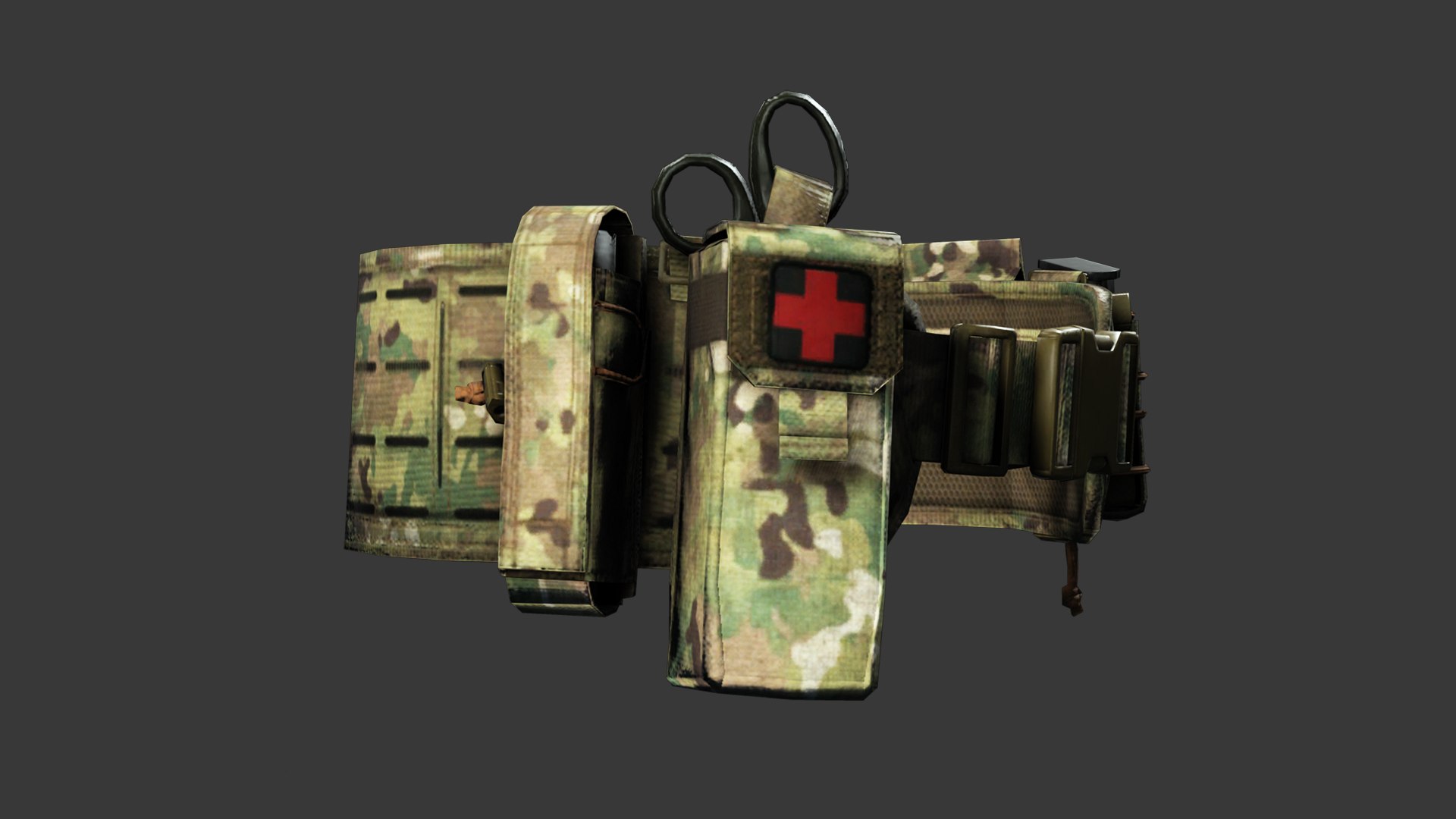 3D Tactical Camo Combat Belt - Game Ready 3D Model Model - TurboSquid ...